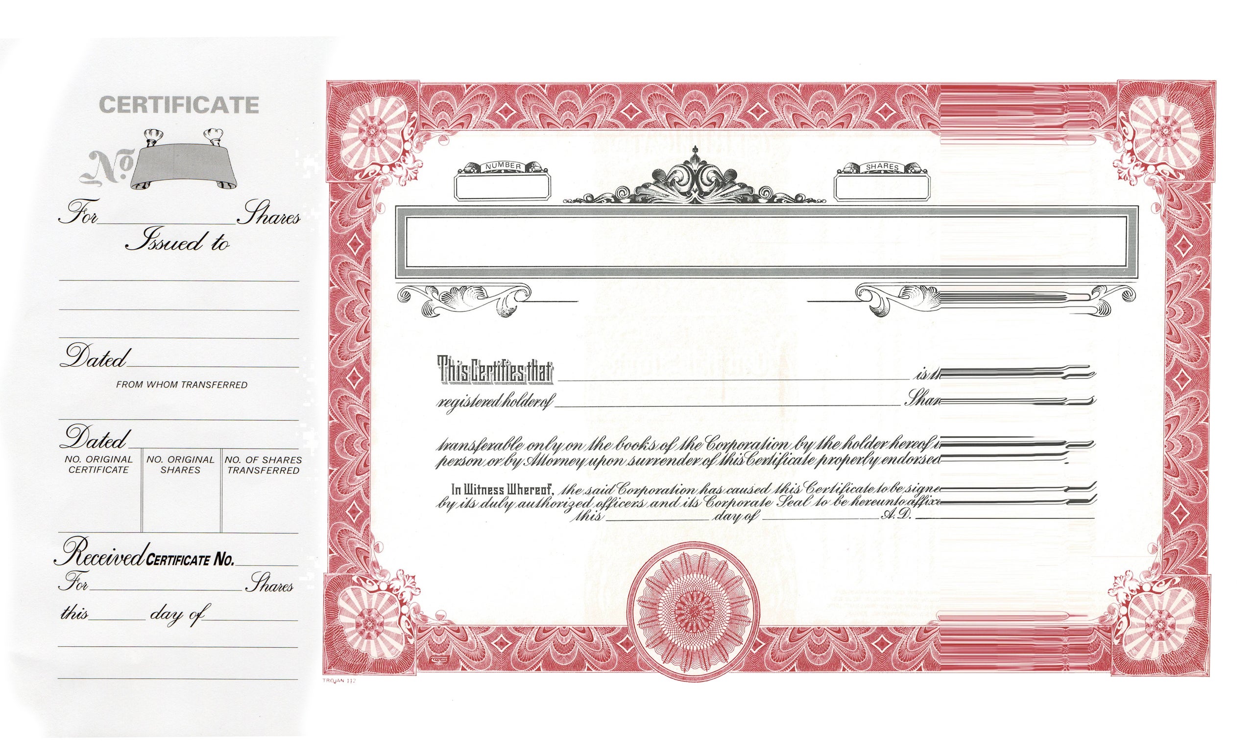 Stock Certificate | Trojan Envelope Manufacturing Corporation
