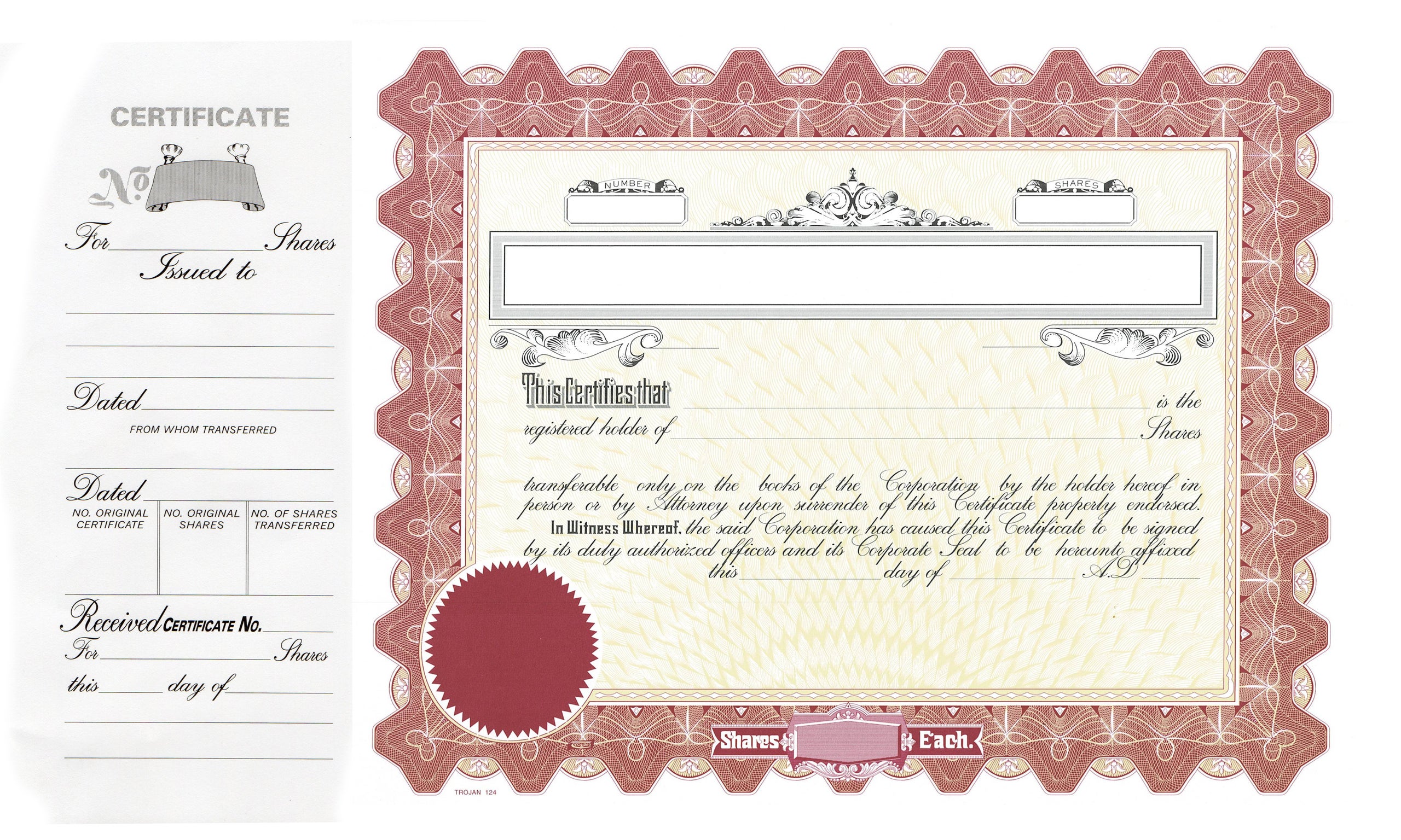 Stock Certificate | Trojan Envelope Manufacturing Corporation