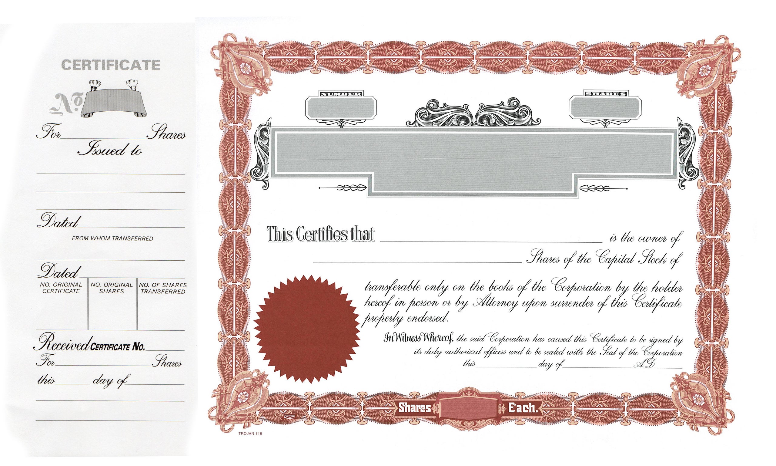 Stock Certificate | Trojan Envelope Manufacturing Corporation
