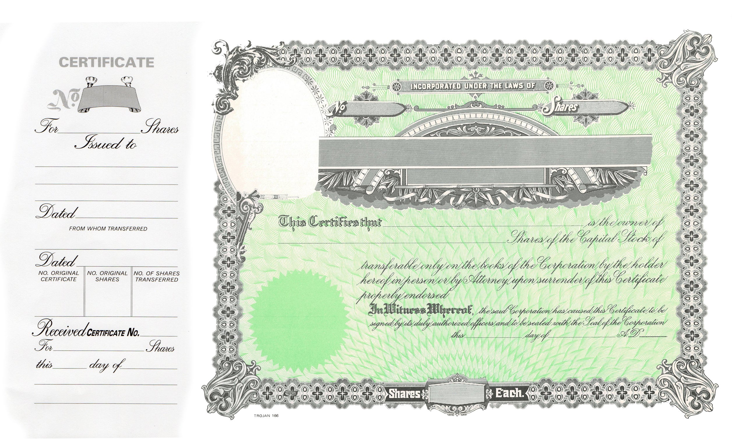 Stock Certificate | Trojan Envelope Manufacturing Corporation