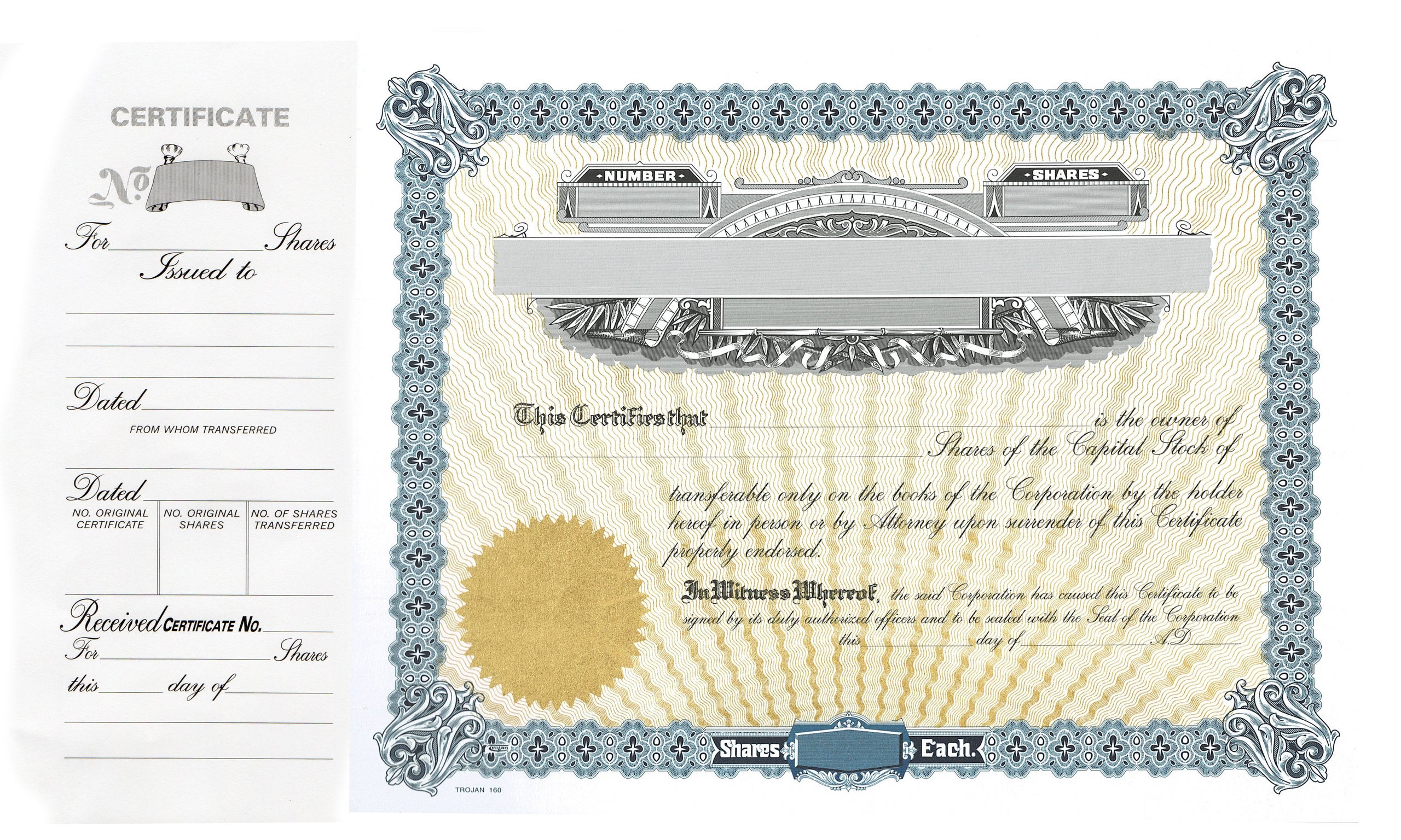 Stock Certificate | Trojan Envelope Manufacturing Corporation