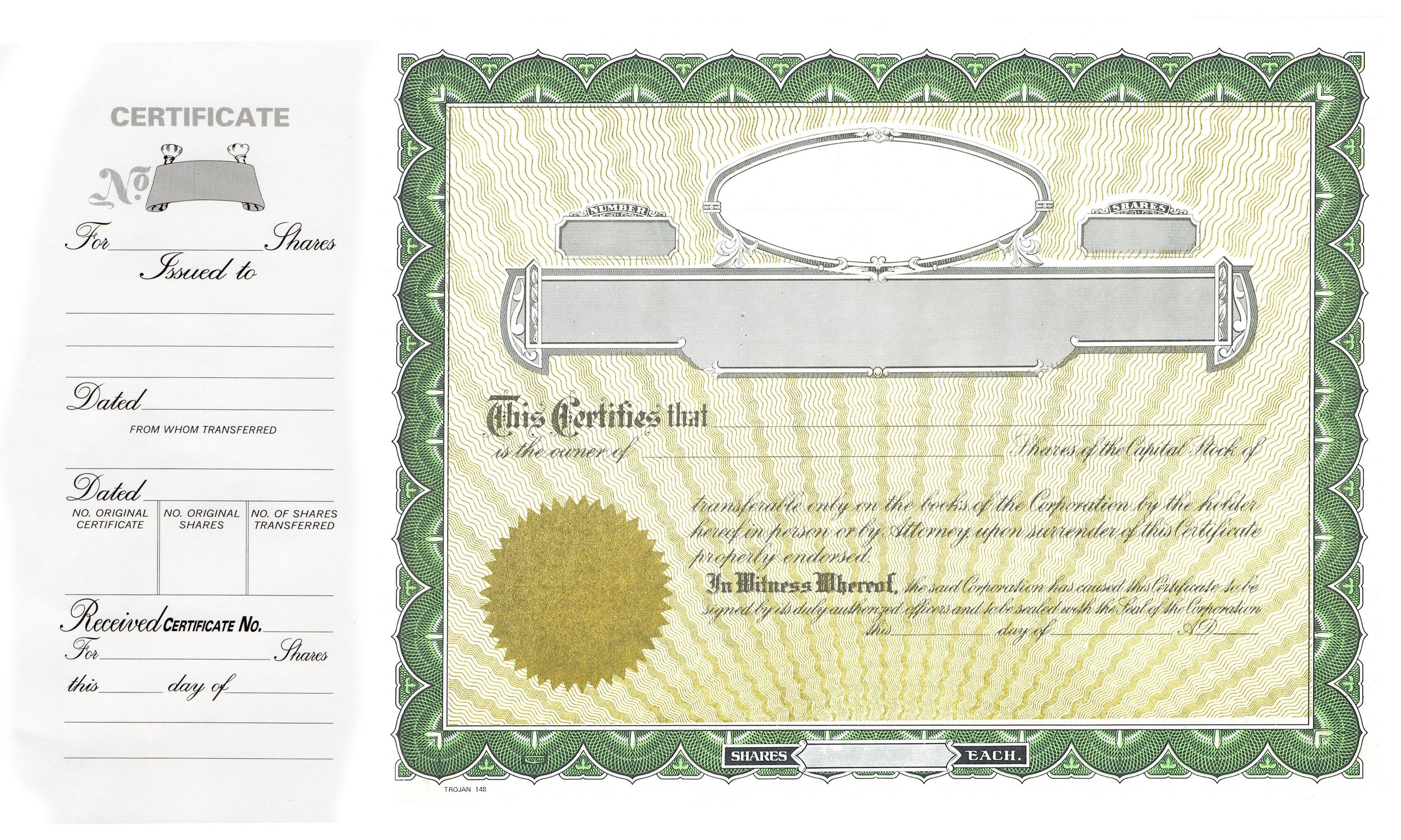 Stock Certificate | Trojan Envelope Manufacturing Corporation