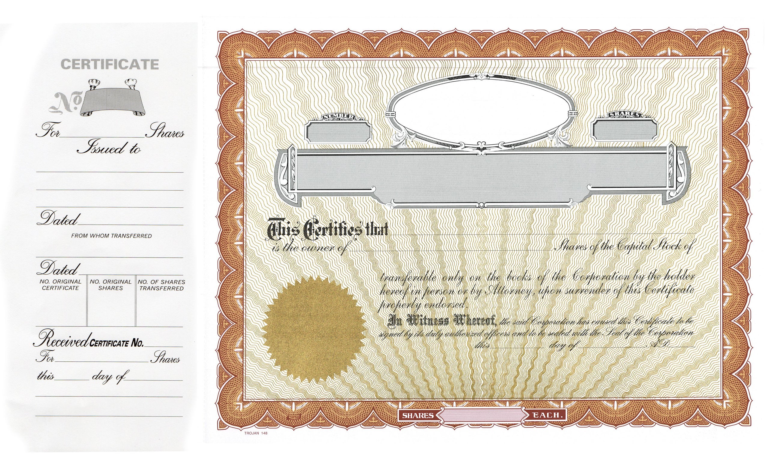 Stock Certificate | Trojan Envelope Manufacturing Corporation